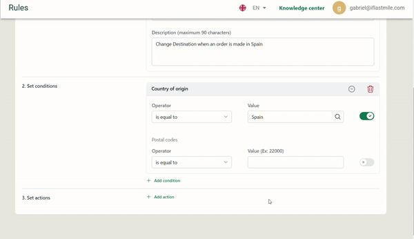 Shipping / Change Destination